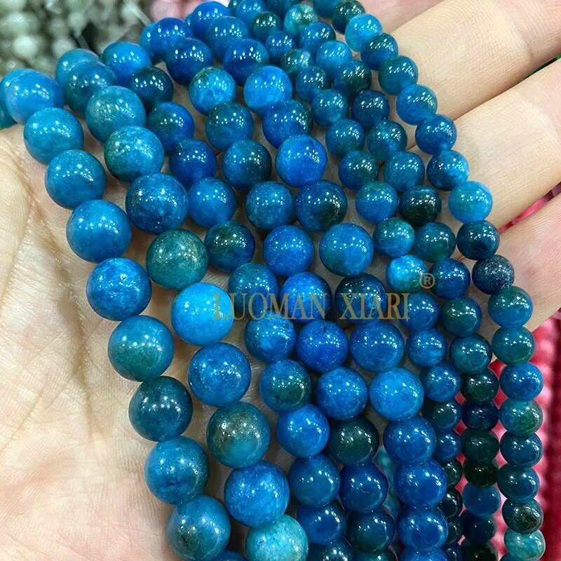 Бусины из халцедона LUOMAN XIARI, имитация драгоценных камней, набор для 8mm about 46pcs, Apatite