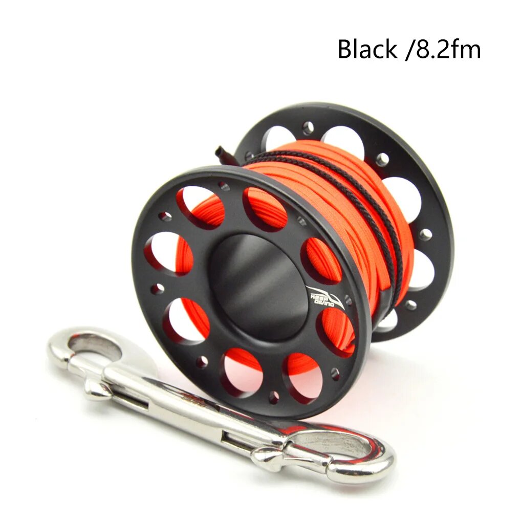 Катушка для дайвинга FangNymph розово-красная 15 м Black 15m