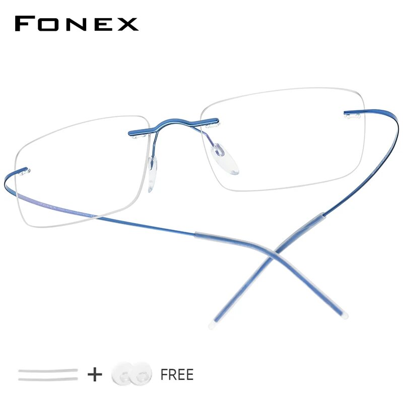 FONEX безрамочные титановые очки 85707 Синий, Синий