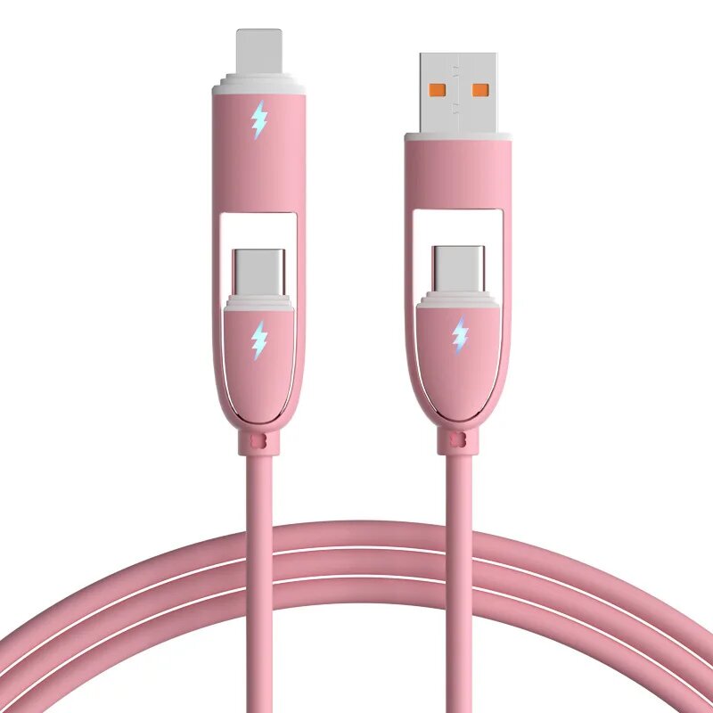 Xiaomi кабель для быстрой зарядки 4 в 1 Розовый, Pink
