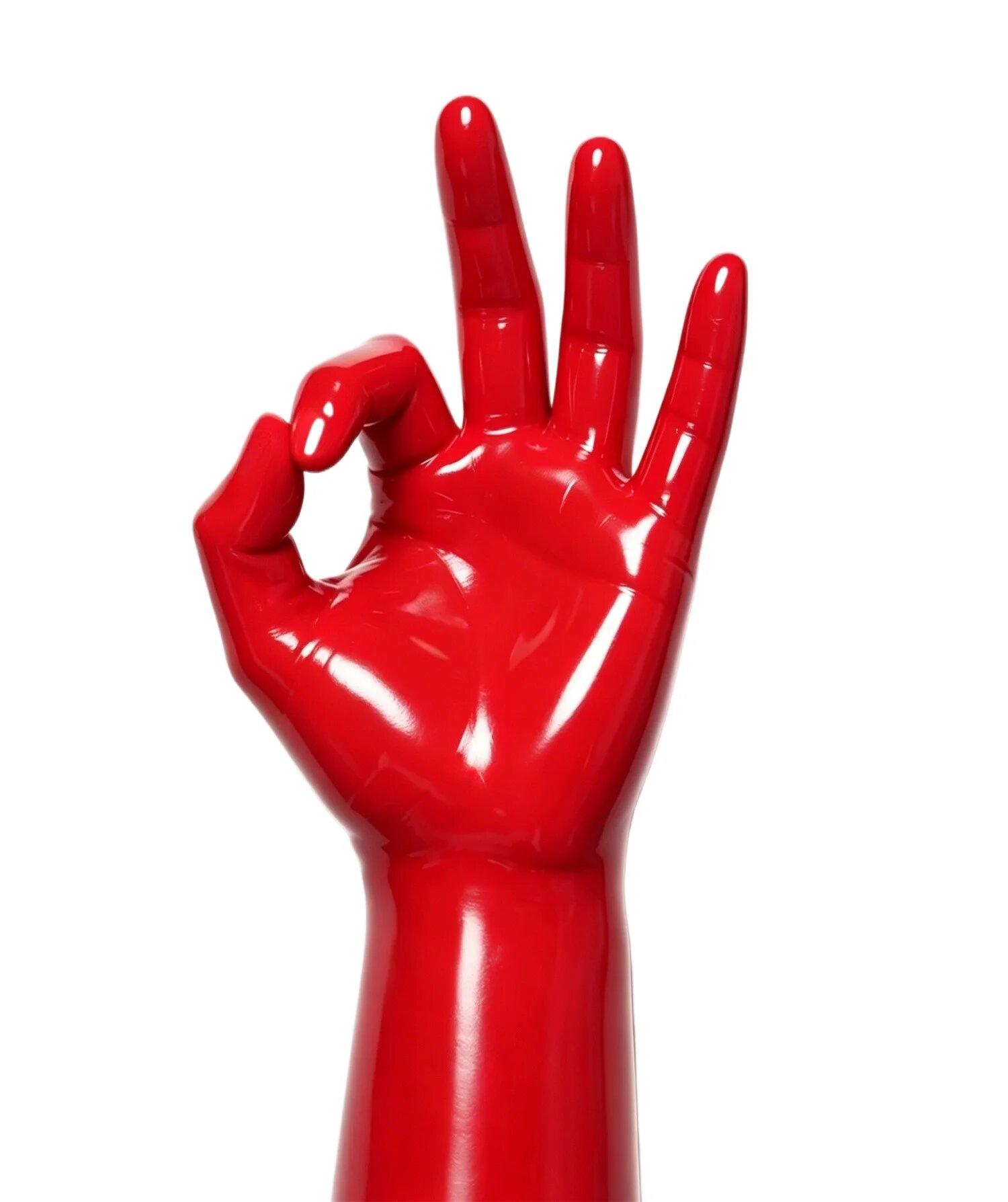 Латексная маска-капюшон с открытыми глазами Красный, XXL, red short gloves