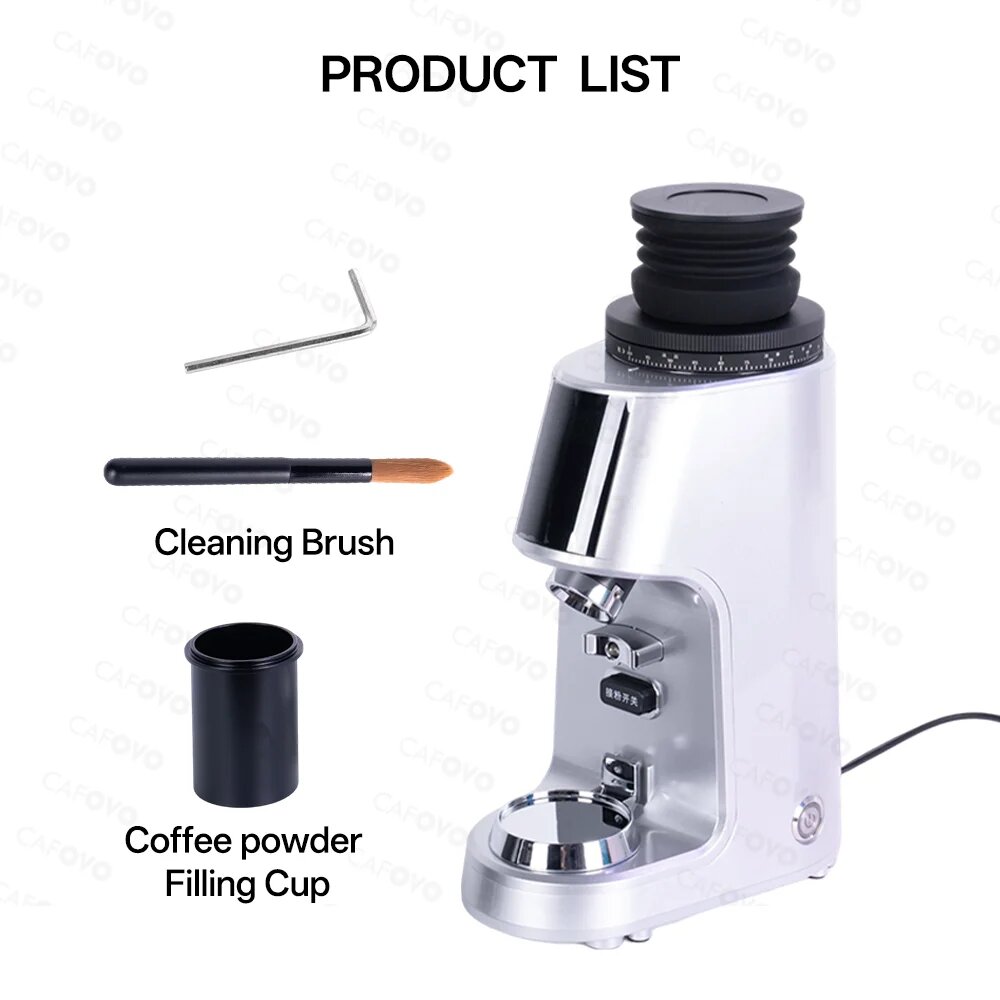 Кофемолка Coffee G764F Coffee Burr Grinder с плоскими жерновами диаметром 64 мм, 100-шаговое регулирование, временная квантификация для домашних бариста