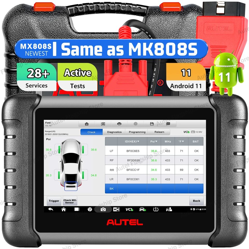 Сканер для автомобилей Autel MaxiCheck MX808S OBD OBD2 Инструменты для автодиагностики Двусторонние сканеры для автомобилей Такие же, как MK808S PK MX808