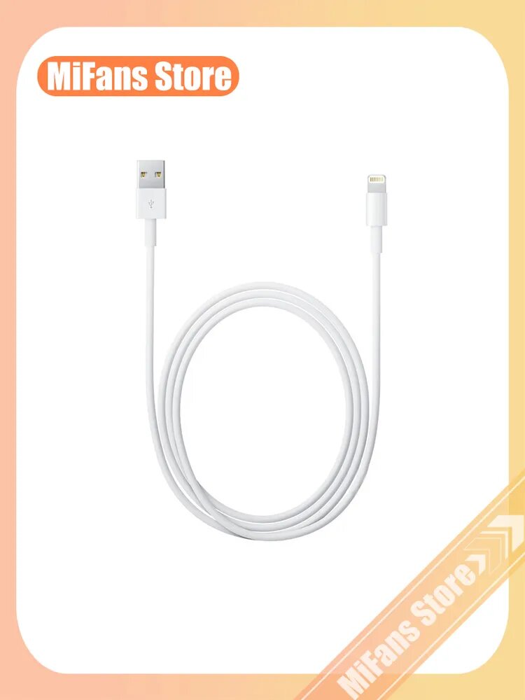 Apple Кабель для мобильных устройств USB 2.0 9 pin/Apple Lightning, 1 м, белый