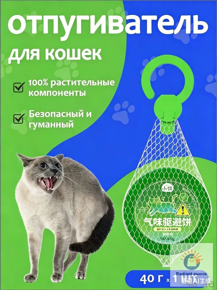 Используется для отпугивания кошек любых пород. Эффективное средство-репеллент с ароматическим действием, 40 г.