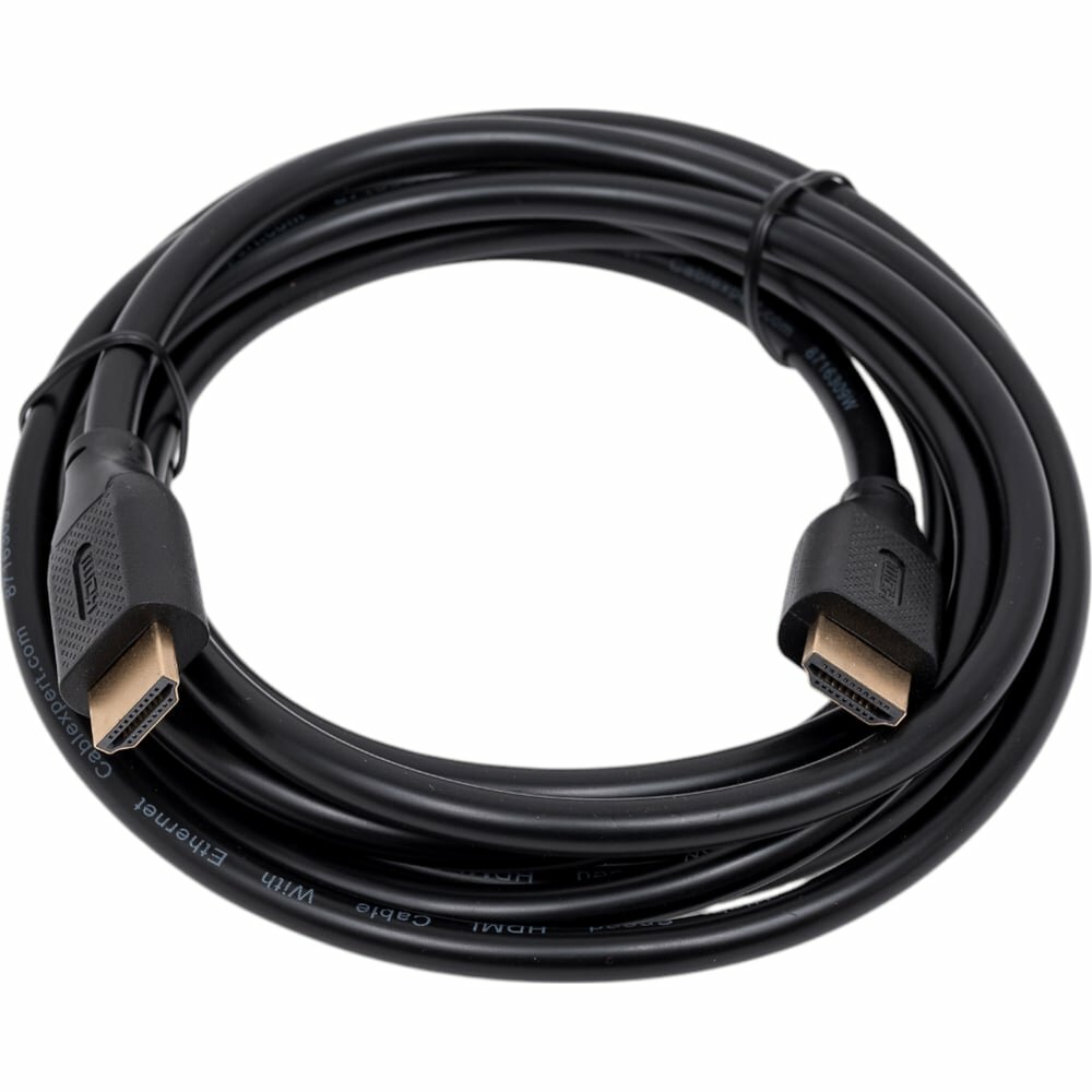 Кабель HDMI Cablexpert 3м, v2.1, 8K, 19M/19M, медь, позол. разъемы, экран, черный, пакет CC-HDMI8K-3M — фото 1