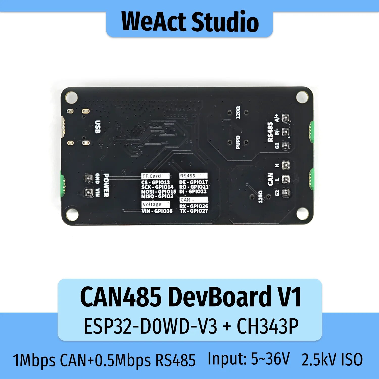 WeAct CAN485 DevBoard ESP32 — фото 1
