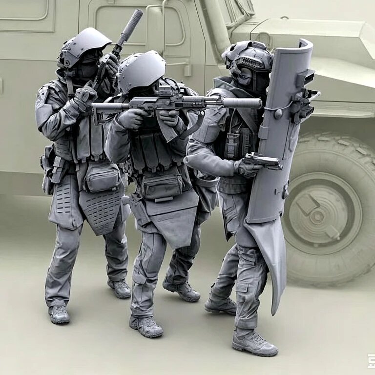 Набор солдатиков из резины 1/35 спецназ A-2295