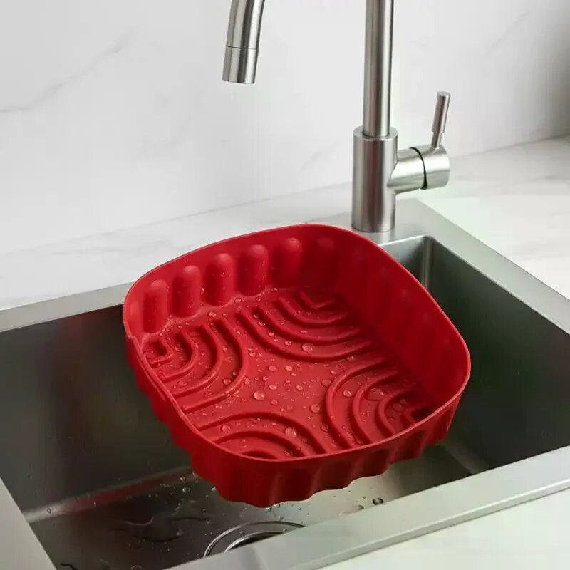 Силиконовая форма для аэрогриля, 20.5x20.5x5 см, Серый — фото 1