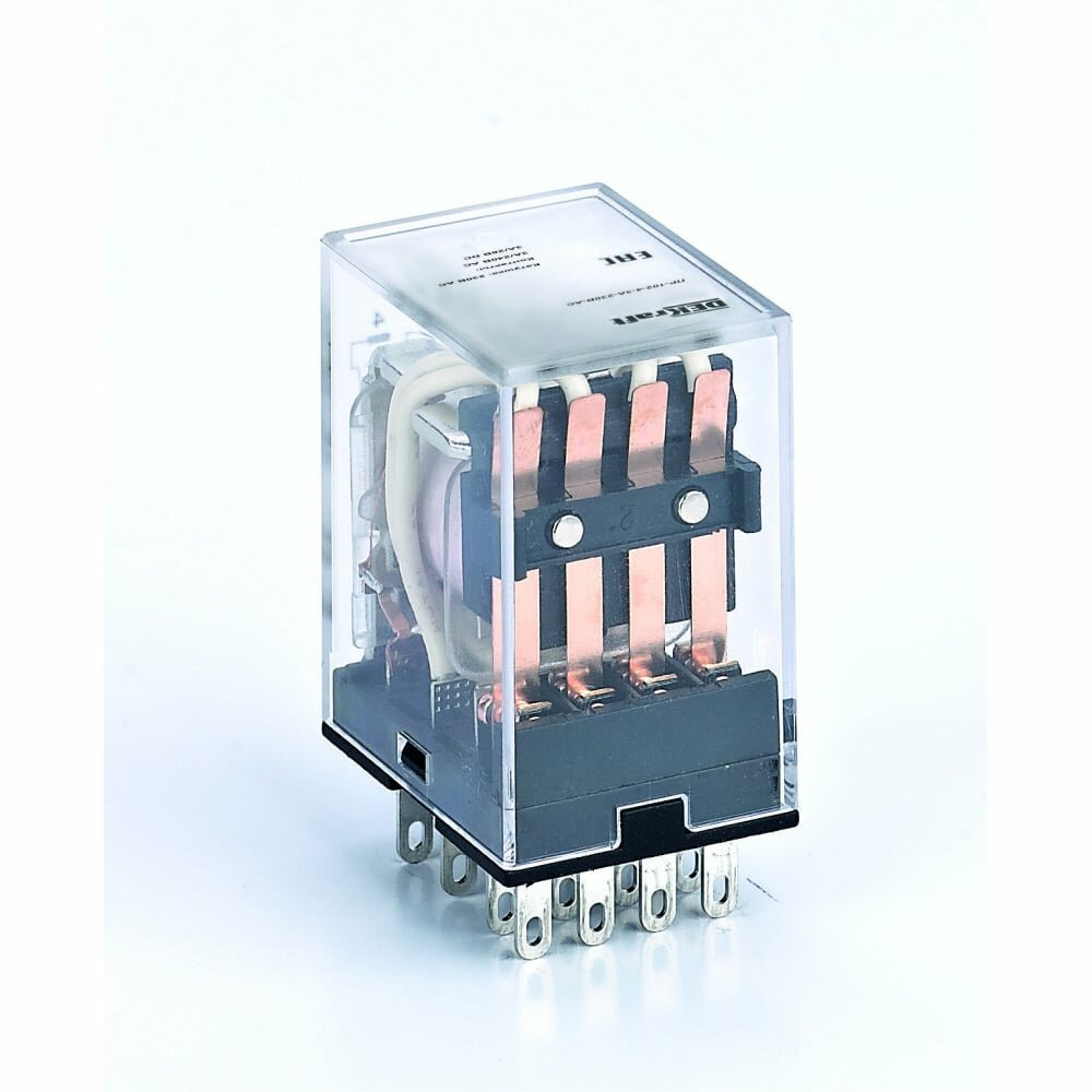 Промежуточное реле Dekraft ПР-102, 4 конт, LED, 3 А, 24 В, тип АС 23820DEK