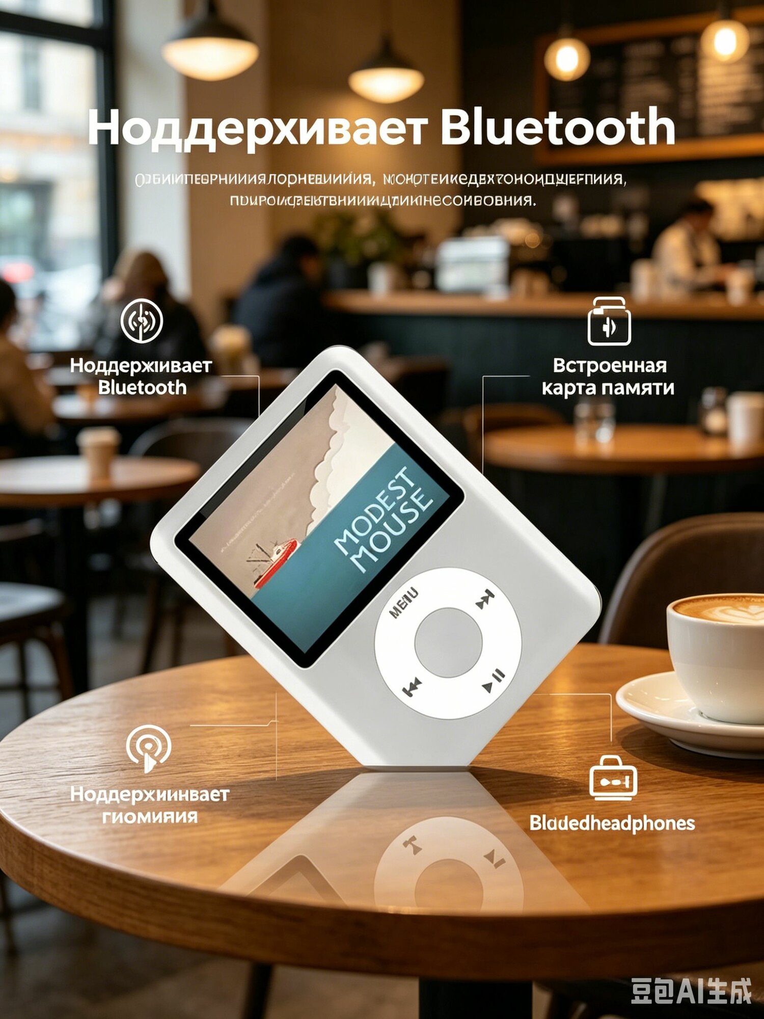 MP3-плеер серебристый, 256 ГБ, с Bluetooth и картой памяти, для учебы, спорта и дома, с наушниками в комплекте