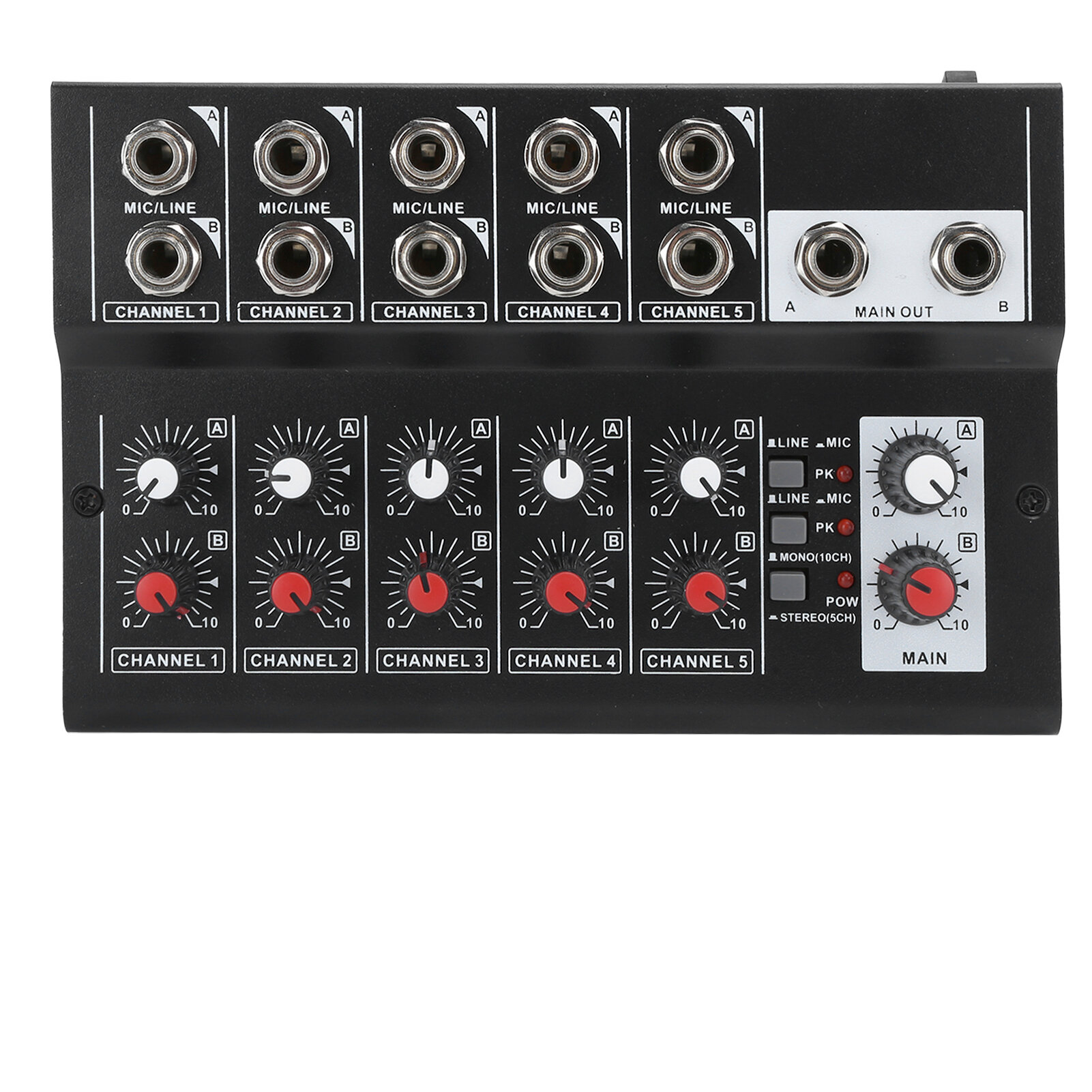 100-240V Портативный 10 -х канальный стерео -звуковой микшер караоке -микрофон усилитель ConsoLeeu Plugure