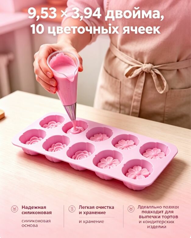 Форма для конфет, 10 яч, 1 шт