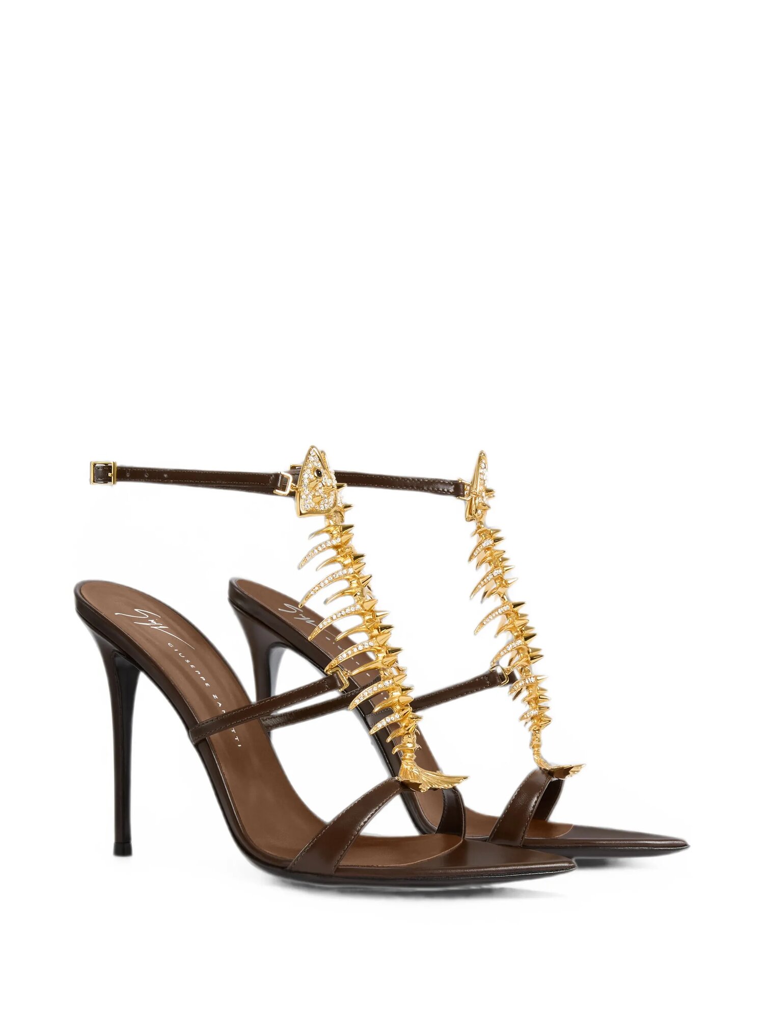 Босоножки Giuseppe Zanotti Slim 2.0 105, размер 38 EU, коричневый — фото 1