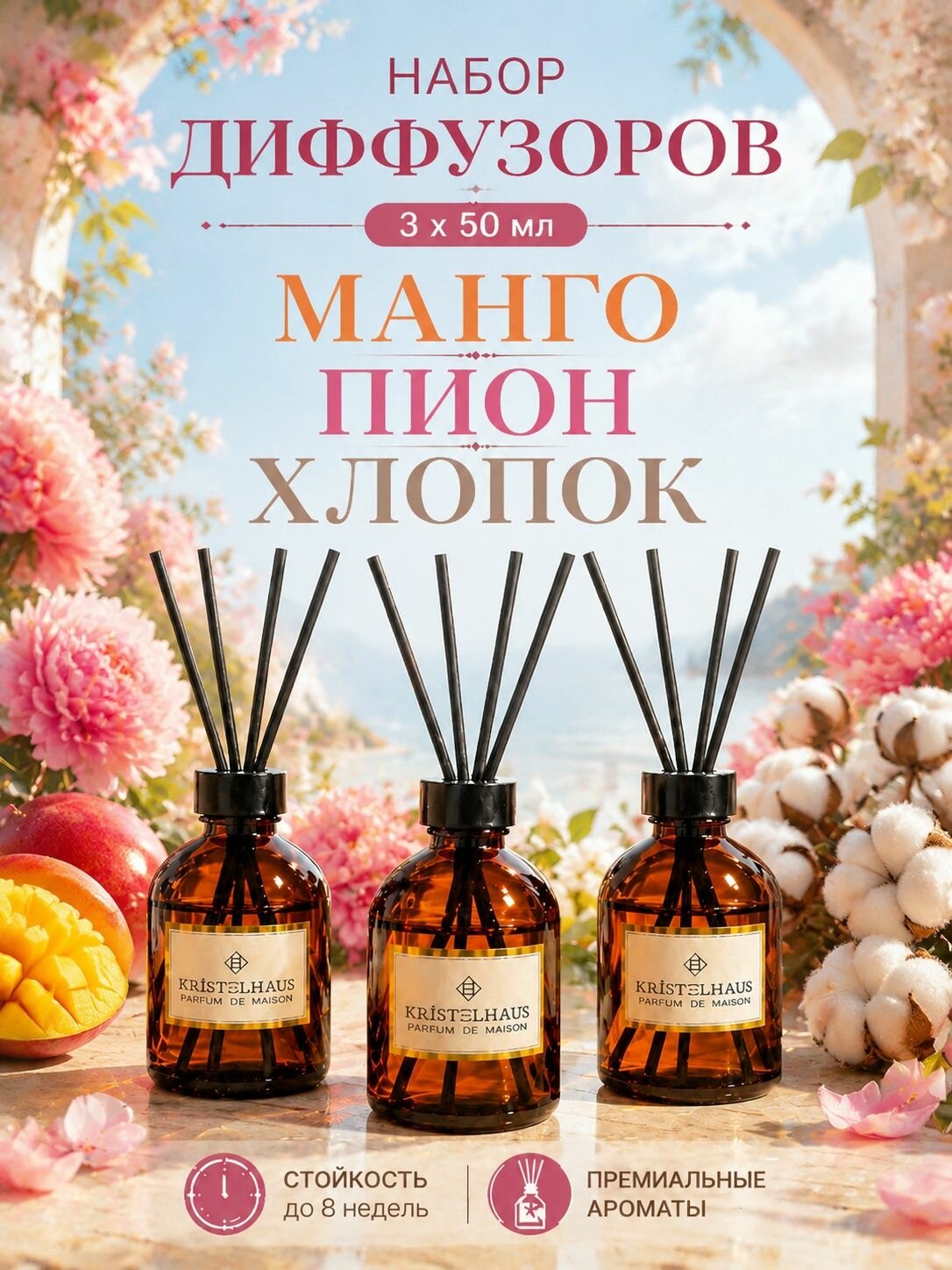 Диффузор для дома набор с палочками ароматизатор
