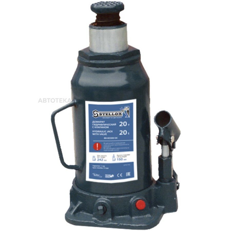 Домкрат гидравлический бутылочный 20т. высота подъёма min-242 max-452mm\UNIVERSAL STELLOX 8000300SX