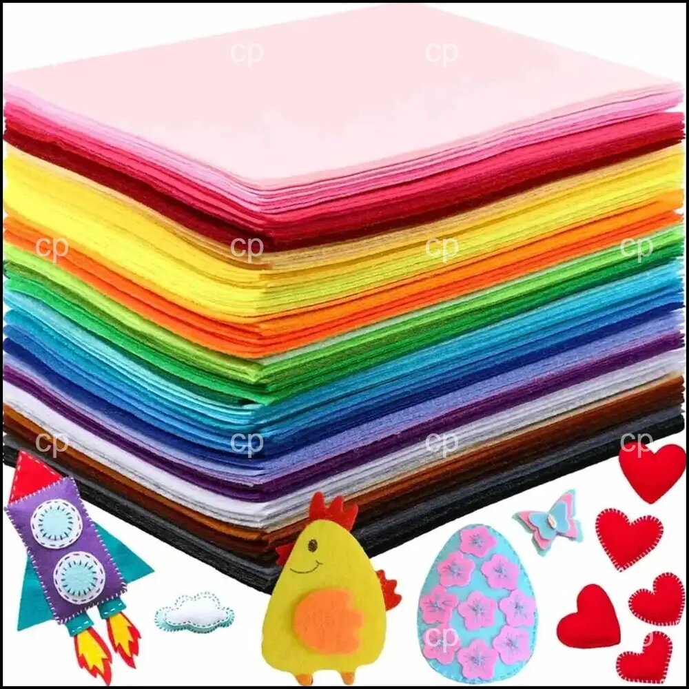 Фетр для рукоделия, 40 шт, разные цвета 40pcs 10cmx10cm