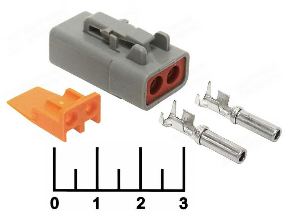 Разъем 2pin гнездо влагозащищенный DTP06-2S