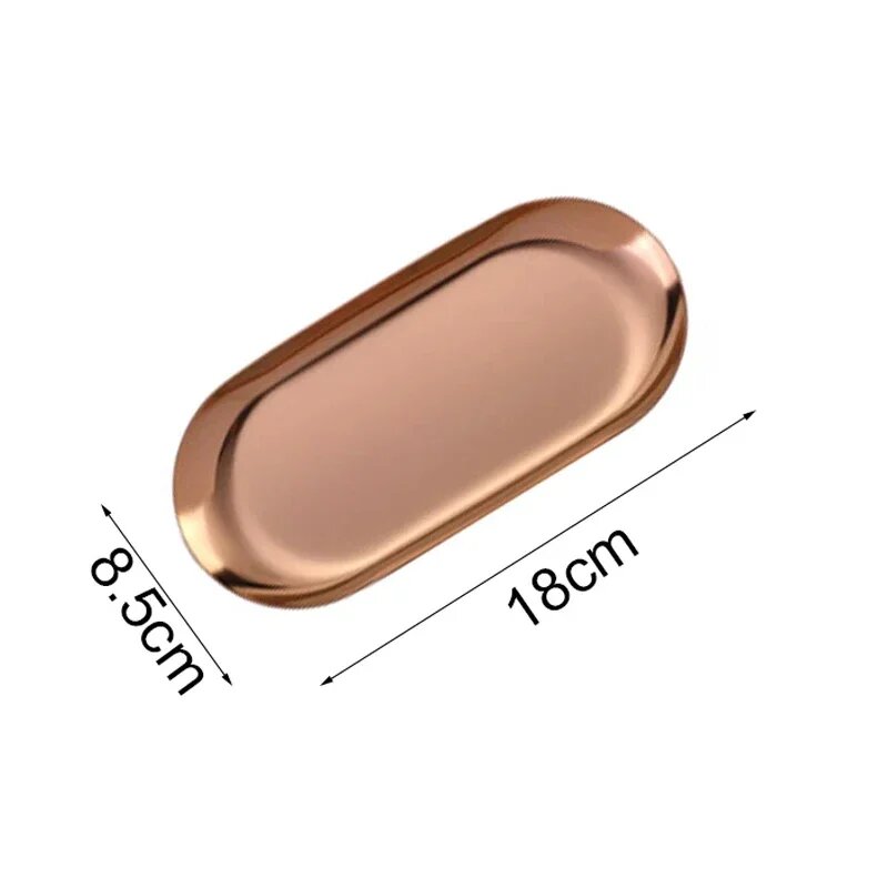 Поднос для косметики из нержавеющей стали Rose gold