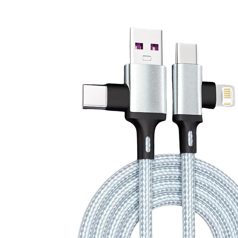 2м кабель 2-в-1 USB-A/C - Lightning, Silver