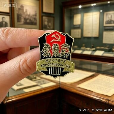 Значок коллекционныйyu Эмалевый значок Мастеру коноплеводства