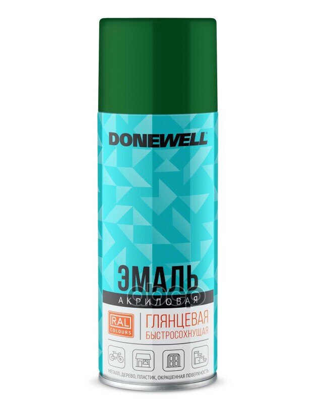 Эмаль универсальная акриловая Зелёная глянцевая RAL 6029 520 мл DONEWELL DW-A6029 DONEWELL арт. DW-A6029