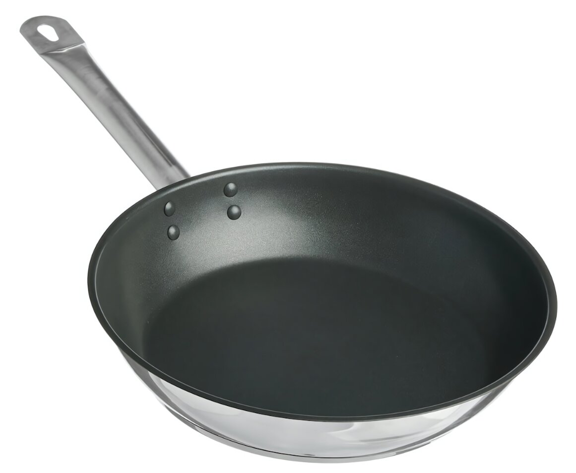 Сковорода катунь 28 см с антипригарным покрытием, нержавеющая сталь, для индукционной плиты