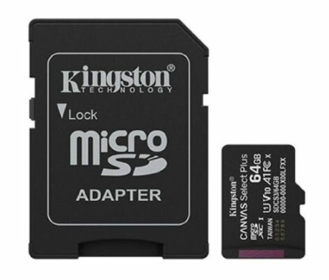 Карта памяти Micro SecureDigital 64GB Kingston Canvas Select Plus, SDCS3/64GB