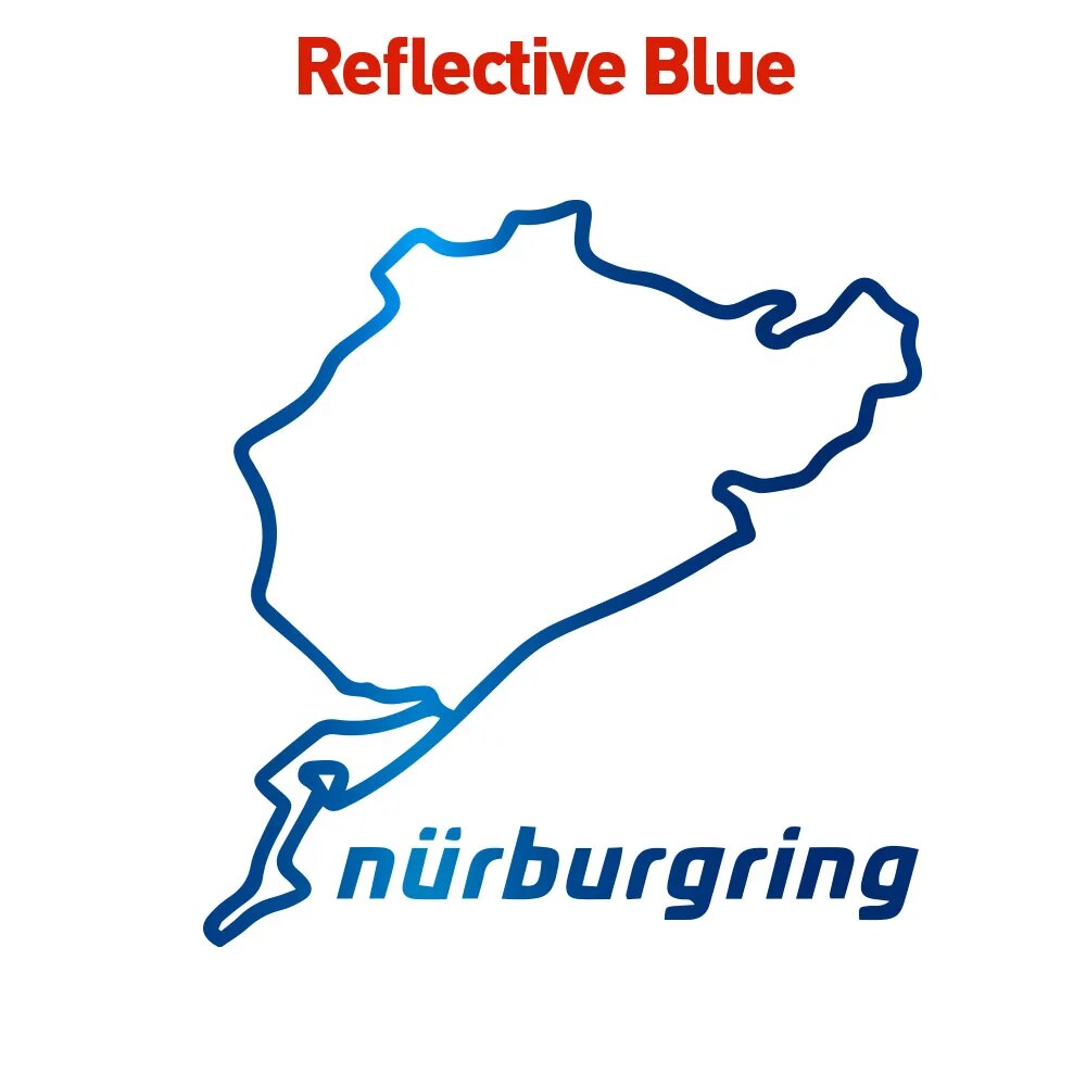 Крутой дизайн, автомобильные наклейки nurburgring на автомобиле, reflective blue, S 12X12cm