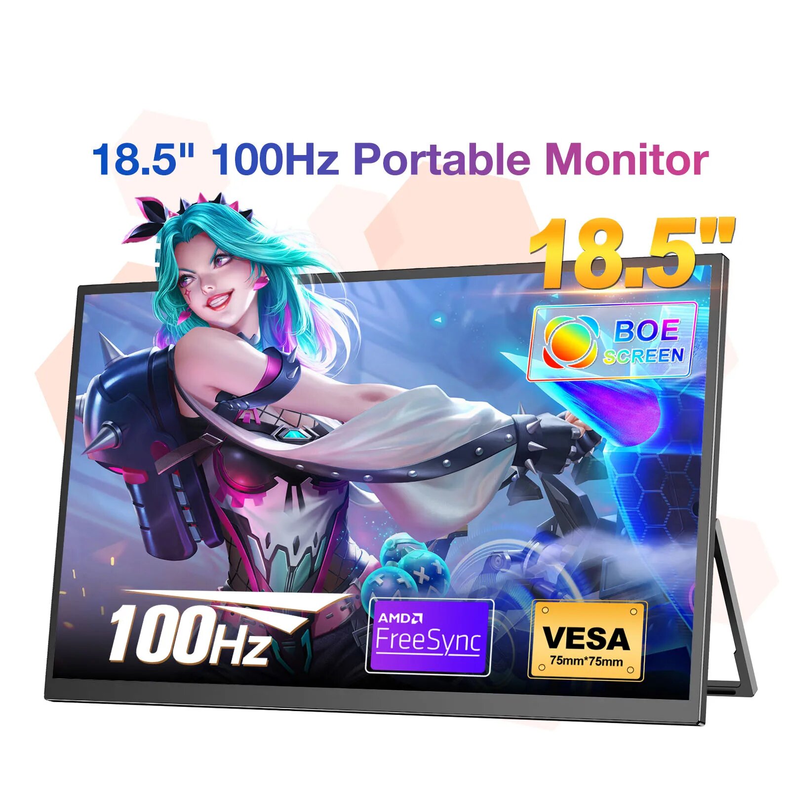 Портативный монитор для игр 17,4/18,5/19 дюймов 4K 2160P 100Hz 144Hz HDR HDMI Type C для телефона, NS, PS5, XBOX, ПК, ноутбука для расширения экрана