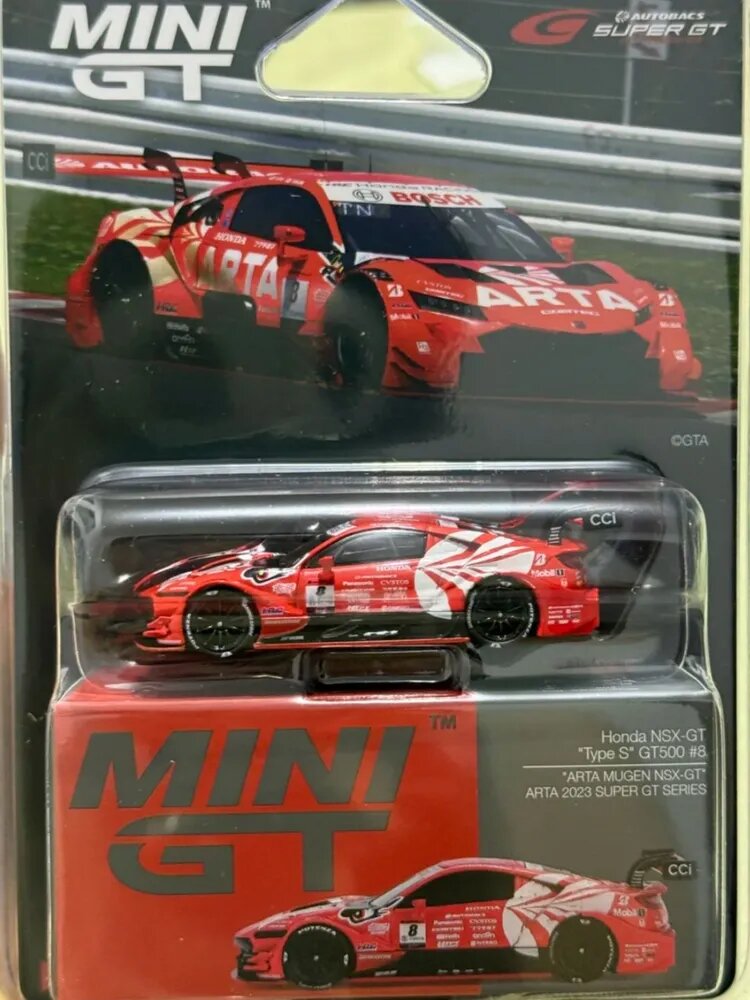 Машинка MINI GT 1:64 #786 Honda NSX-GT Type S GT500 #8 ARTA MUGEN NSX-GT ARTA 2023 SUPER GT Series, модели игрушечные сборные