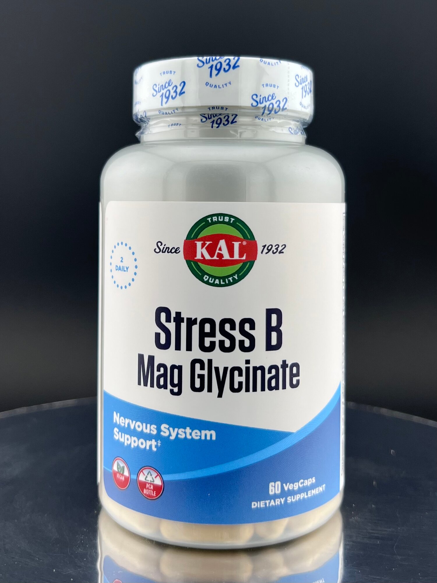 Пищевая добавка KAL Stress B Mag Glycinate, магний глицинат с витаминами B, капсулы, 60 шт.