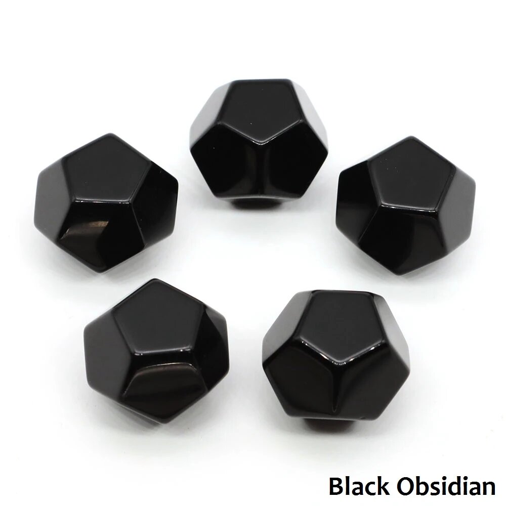 Кристаллы Додекаэдр Священной Геометрии 1pc, Black Obsidian