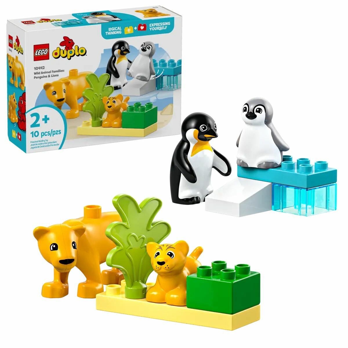 Конструктор LEGO DUPLO 10442 Семейства диких животных: пингвины и львы