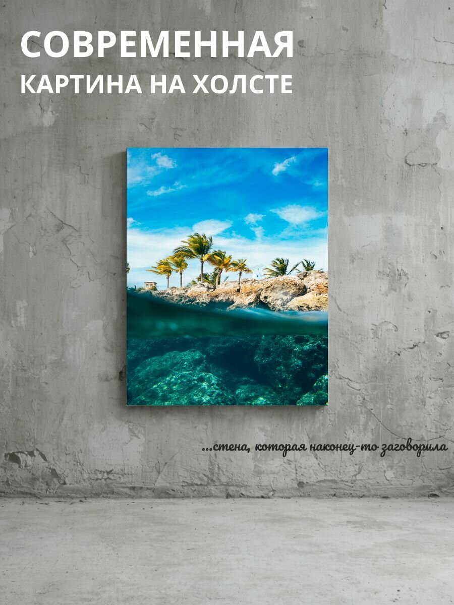 Картина на холсте Пальмы у моря 60x80 см