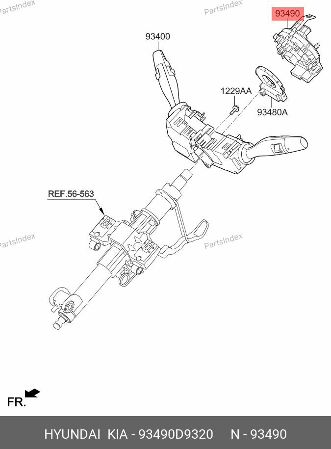 Шлейф подрулевой (93490-D9320) Hyundai, Kia / Оригинал, HYUNDAI/KIA/MOBIS 93490D9320