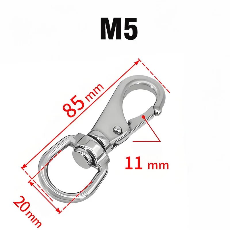 Карабины поворотные из нержавеющей стали M5 2PCS