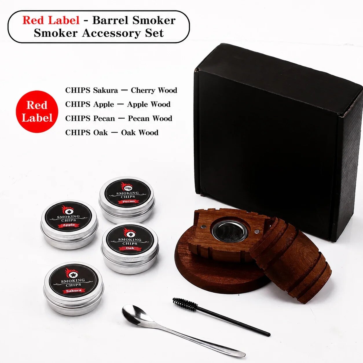 Смокер для коктейлей Red Label, набор из дерева