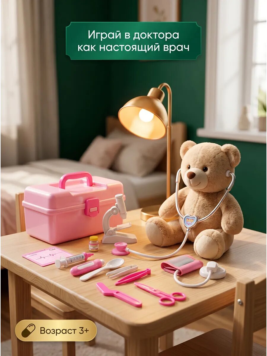Набор доктора игровой для девочек 3+, для дома, в подарок, компактный — фото 1