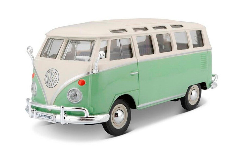 Модель коллекционная MAISTO Vw volkswagen van "samba" green/cream / фольксваген самба зеленый