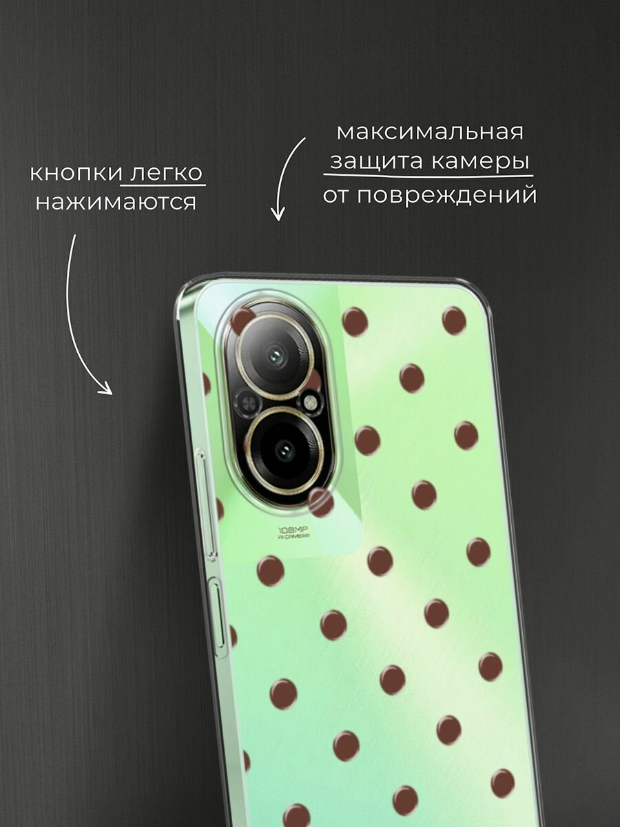 Силиконовый чехол на Realme C67 4G / Реалми C67 4G с принтом Узор в горошек — фото 1