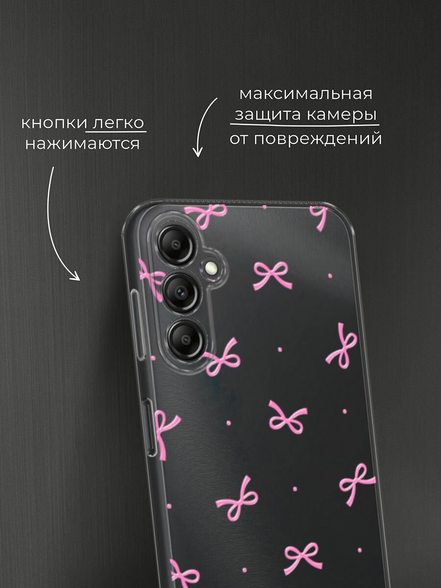 Силиконовый чехол на Samsung Galaxy A15 / Самсунг А15 с принтом Бантики и точки — фото 1