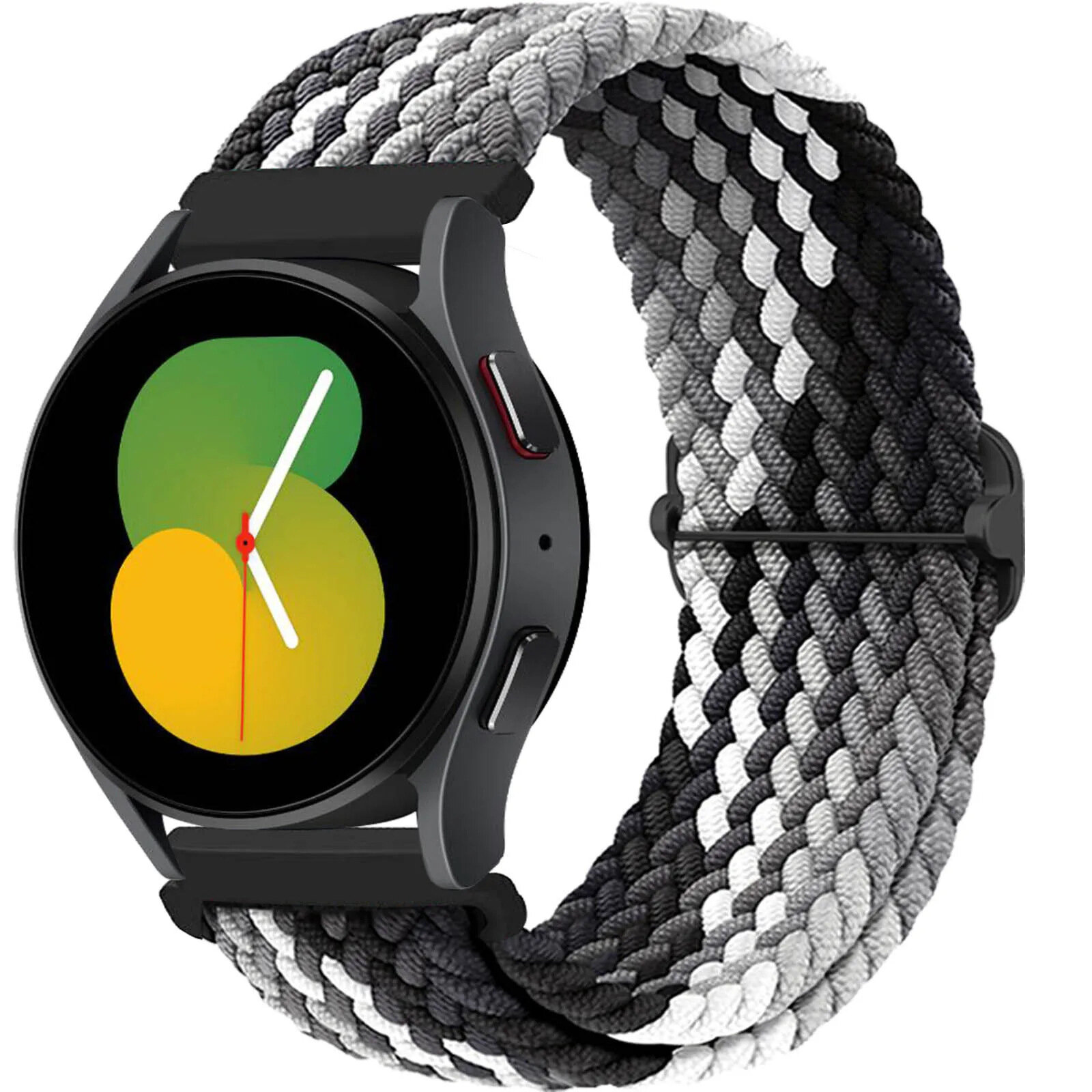 Плетеный ремешок MyPads для Samsung Galaxy Watch 4 / 4 Classic, 20мм, цвет Градиент черно-серый