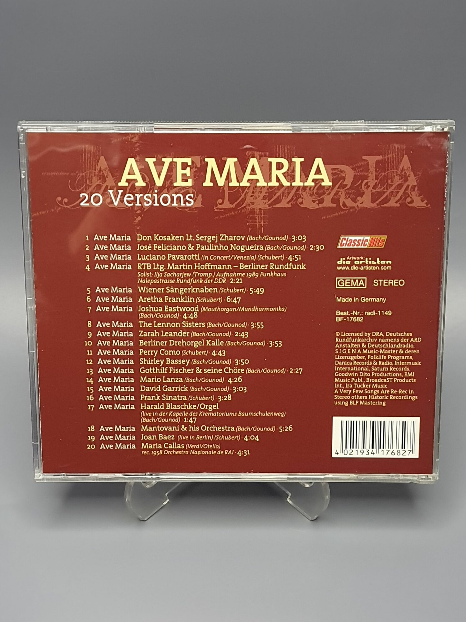 "Ave Maria - 20 Versions". CD диск. 2005 г. — фото 1