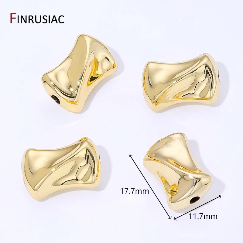 FINRUSIAC Позолоченные латунные бусины-разделители 18K 4 pieces, Желтый, 18K Gold Plated
