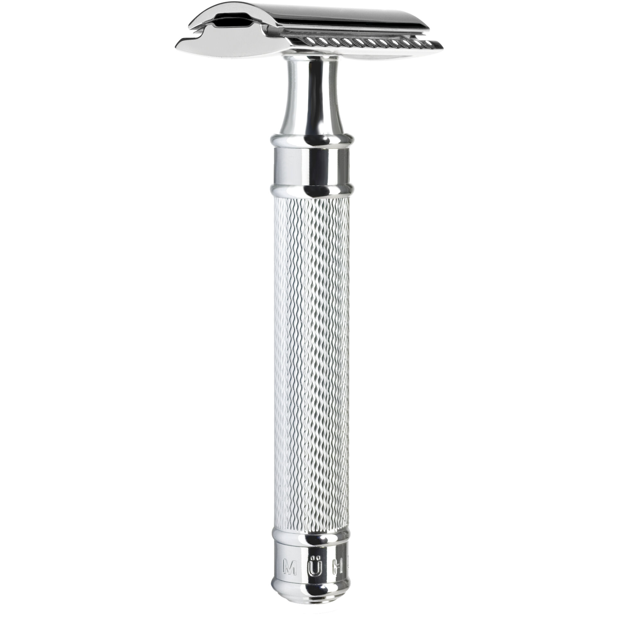 Т-образная бритва Muehle Traditional R 89 Grande, c удлиненной ручкой, хром, closed comb