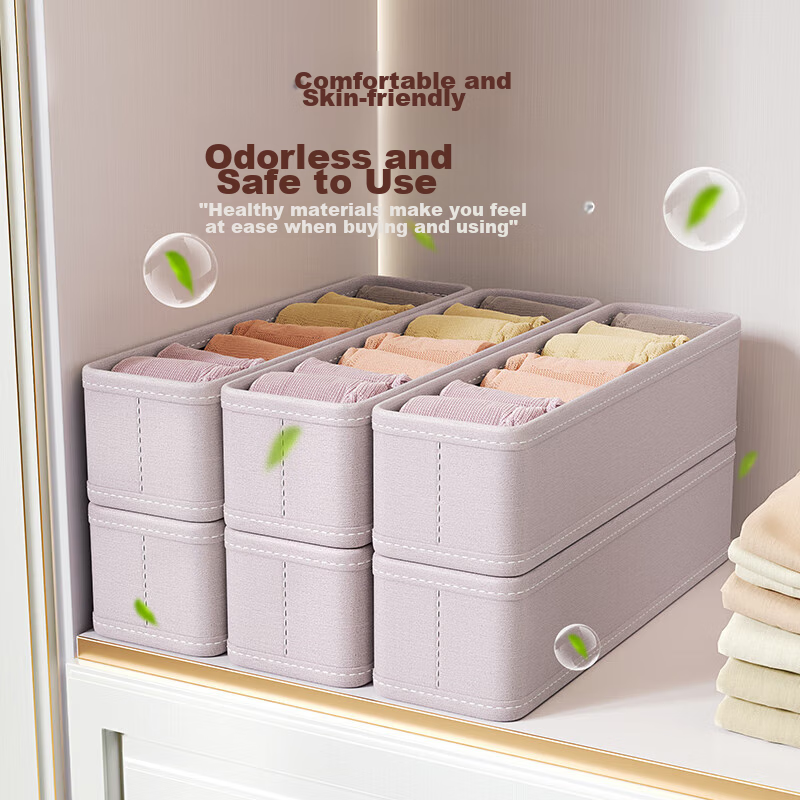 Bangni Meijia 3-Pack Sock Storage Box, Drawer-Style Underwear Organizer, Closet Undergarment Sorting Box, Clothing Storage Container