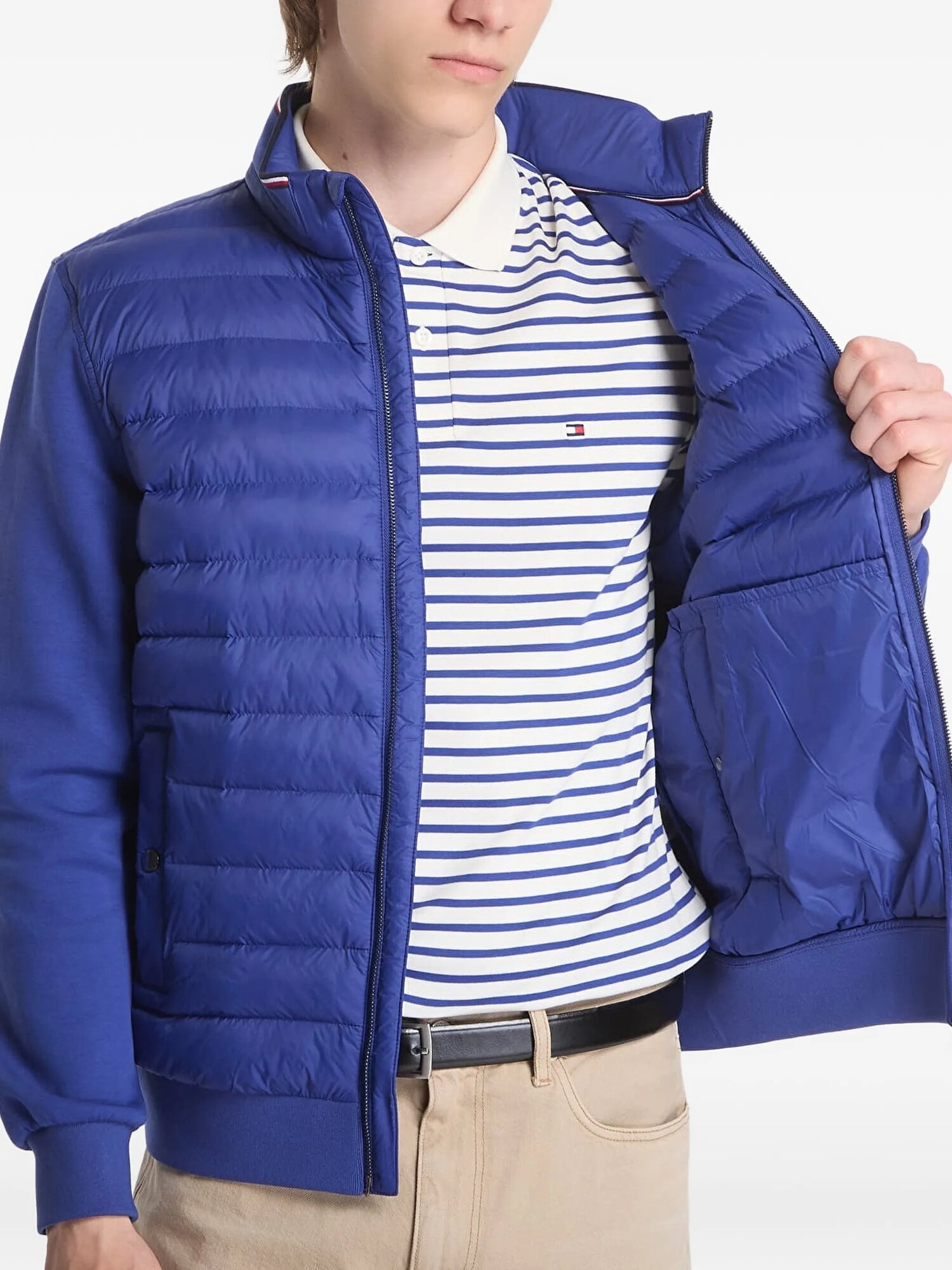 Свитер TOMMY HILFIGER Quilted-panel zip-up sweater, размер 54 EU — фото 1