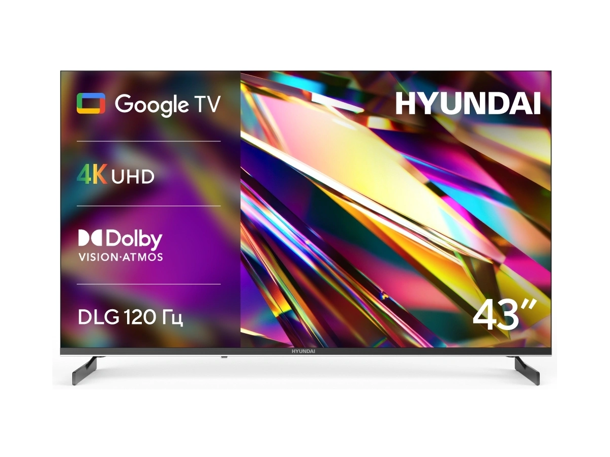 43" Телевизор Hyundai H-LED43BU7011 4K Ultra HD, Smart Google TV, черный