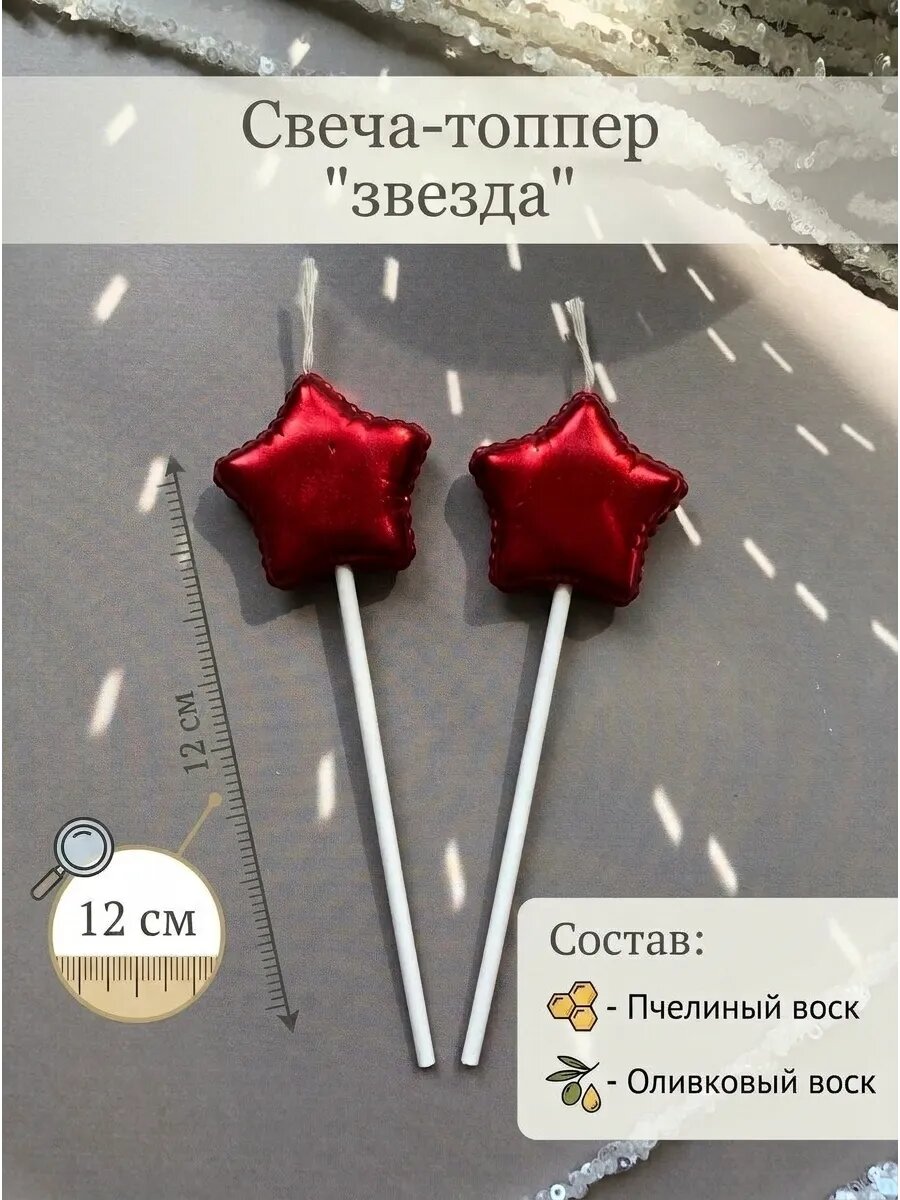 Свеча для торта. Топпер "Звезда воздушный шар"